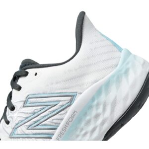 New Balance Women's Fresh Foam X Vongo V5 Running Shoe, White/Bleach Blue/Silver Metalic, 8