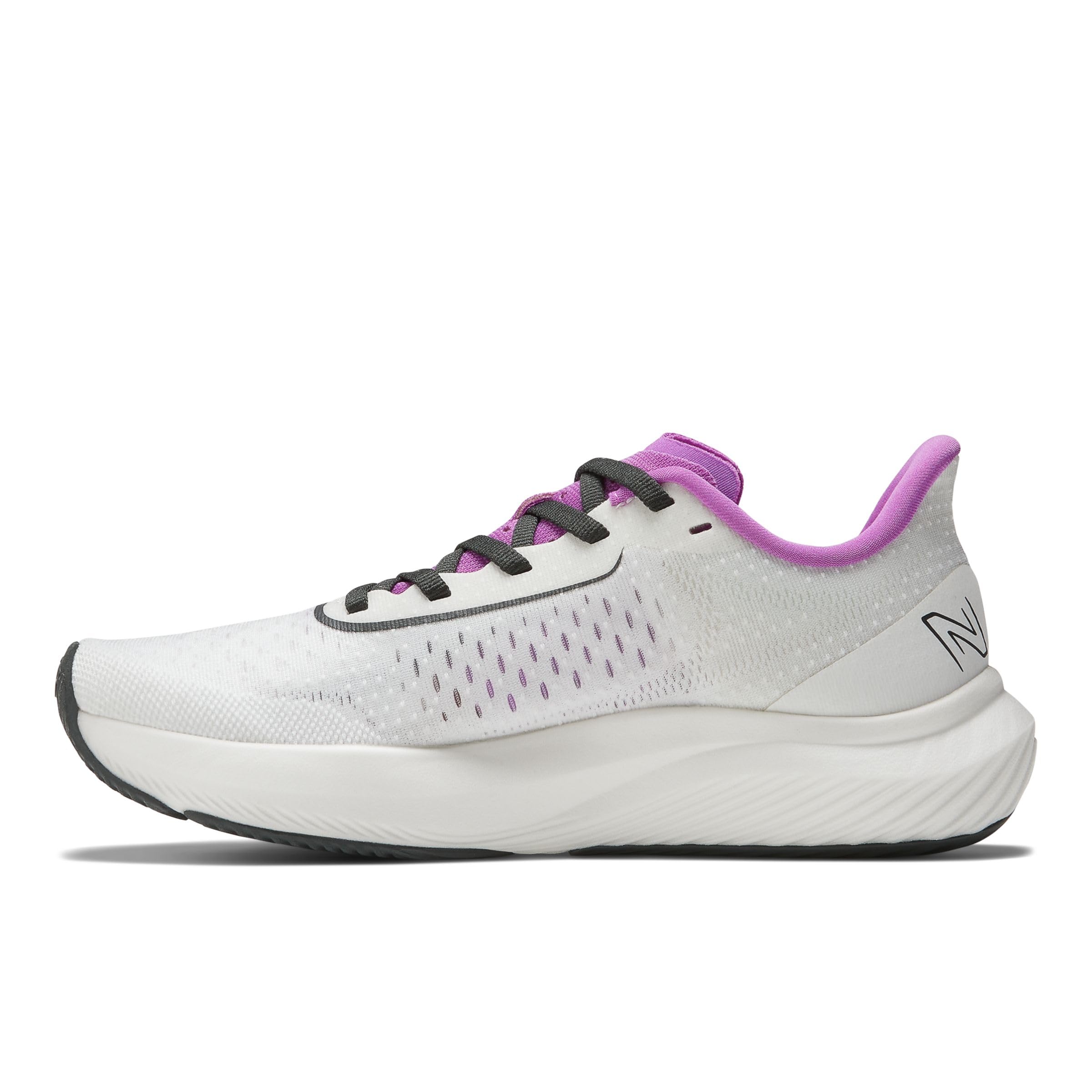 New Balance Women's FuelCell Rebel V3 Running Shoe, White/Cosmic Rose/Blacktop, 9