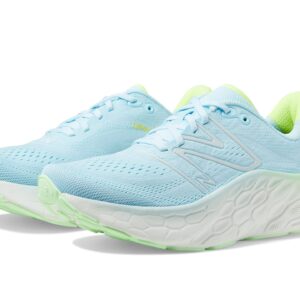 New Balance Women's Fresh Foam X More V4 Running Shoe, Bleach Blue/Green Aura/White, 13 Wide