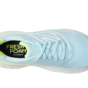 New Balance Women's Fresh Foam X More V4 Running Shoe, Bleach Blue/Green Aura/White, 13 Wide