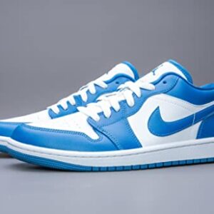 Nike Women's Air Jordan 1 Low UNC Basketball Shoe, White/Dk Marina Blue-white, 7.5