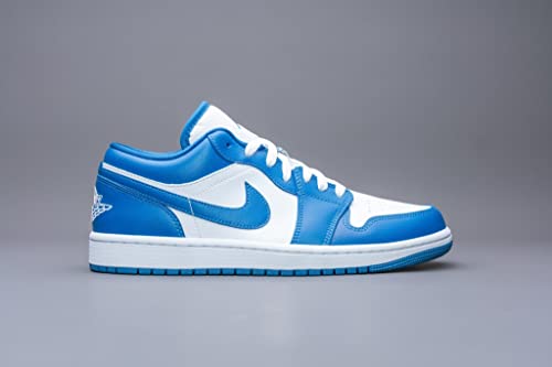 Nike Women's Air Jordan 1 Low UNC Basketball Shoe, White/Dk Marina Blue-white, 7.5