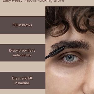 OBgE Easy Pencil Brow (Dark Brown, 0.003oz) - Ultra Fine Eyebrow Pencil with Brush for Precise and Effortless Brow Shaping. Long Lasting Natural Color.