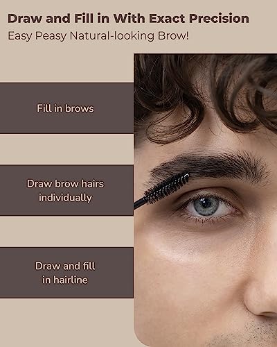 OBgE Easy Pencil Brow (Dark Brown, 0.003oz) - Ultra Fine Eyebrow Pencil with Brush for Precise and Effortless Brow Shaping. Long Lasting Natural Color.