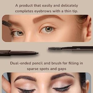 OBgE Easy Pencil Brow (Dark Brown, 0.003oz) - Ultra Fine Eyebrow Pencil with Brush for Precise and Effortless Brow Shaping. Long Lasting Natural Color.