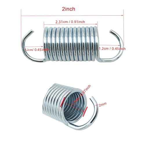 Souldershop 2inch Replacement Recliner Chair Spring Mechanism Furniture Bed Tension Springs Short Neck Style [1.8'' Inside Hook to Hook] (Pack of 4)