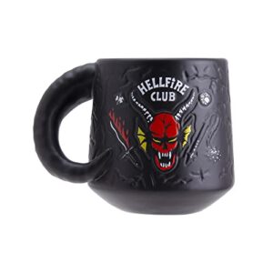 paladone stranger things hawkins high hellfire club demon embossed ceramic coffee mug 400ml | officially licensed horror movie merchandise