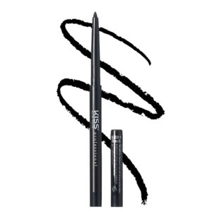 kiss new york pro intense gel eyeliner with built-in sharpener, waterproof, smudge-proof, long lasting gel eyeliner pencil (black)