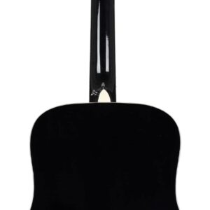 Stretton Acoustic Guitar Full Size Dreadnought 41 Inch Steel String Package D1 - Includes Everything a Beginner Needs To Get Started Playing Guitar - Black