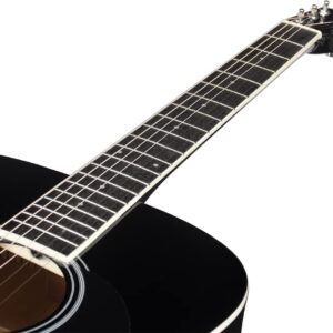 Stretton Acoustic Guitar Full Size Dreadnought 41 Inch Steel String Package D1 - Includes Everything a Beginner Needs To Get Started Playing Guitar - Black