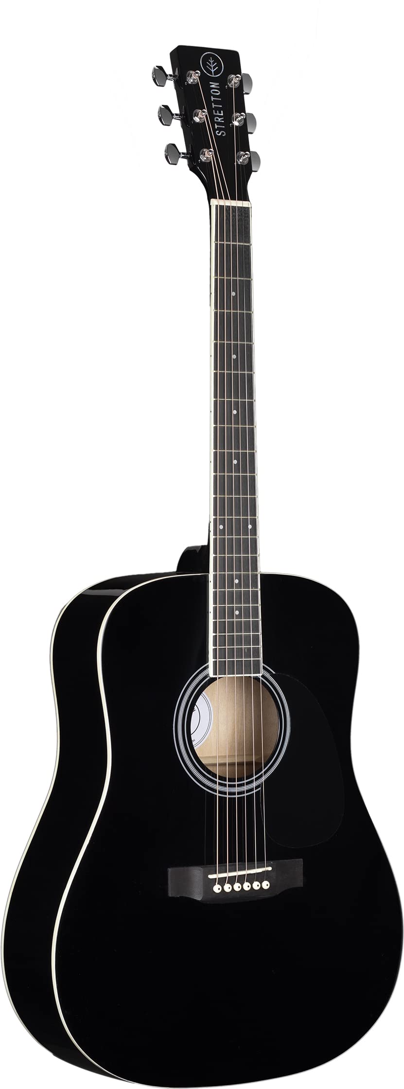 Stretton Acoustic Guitar Full Size Dreadnought 41 Inch Steel String Package D1 - Includes Everything a Beginner Needs To Get Started Playing Guitar - Black