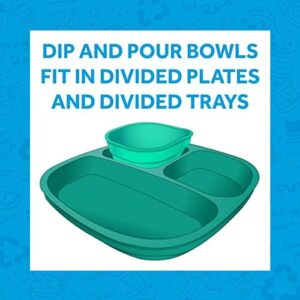 Re-Play Made in USA 8 Oz. Dip 'n' Pour Toddler Bowls, Set of 4 - Dishwasher and Microwave Safe Snack Bowls with Deep Sides and a Wide Flat Bottom - 3.5" x 3.5" x 2", Desert Rose