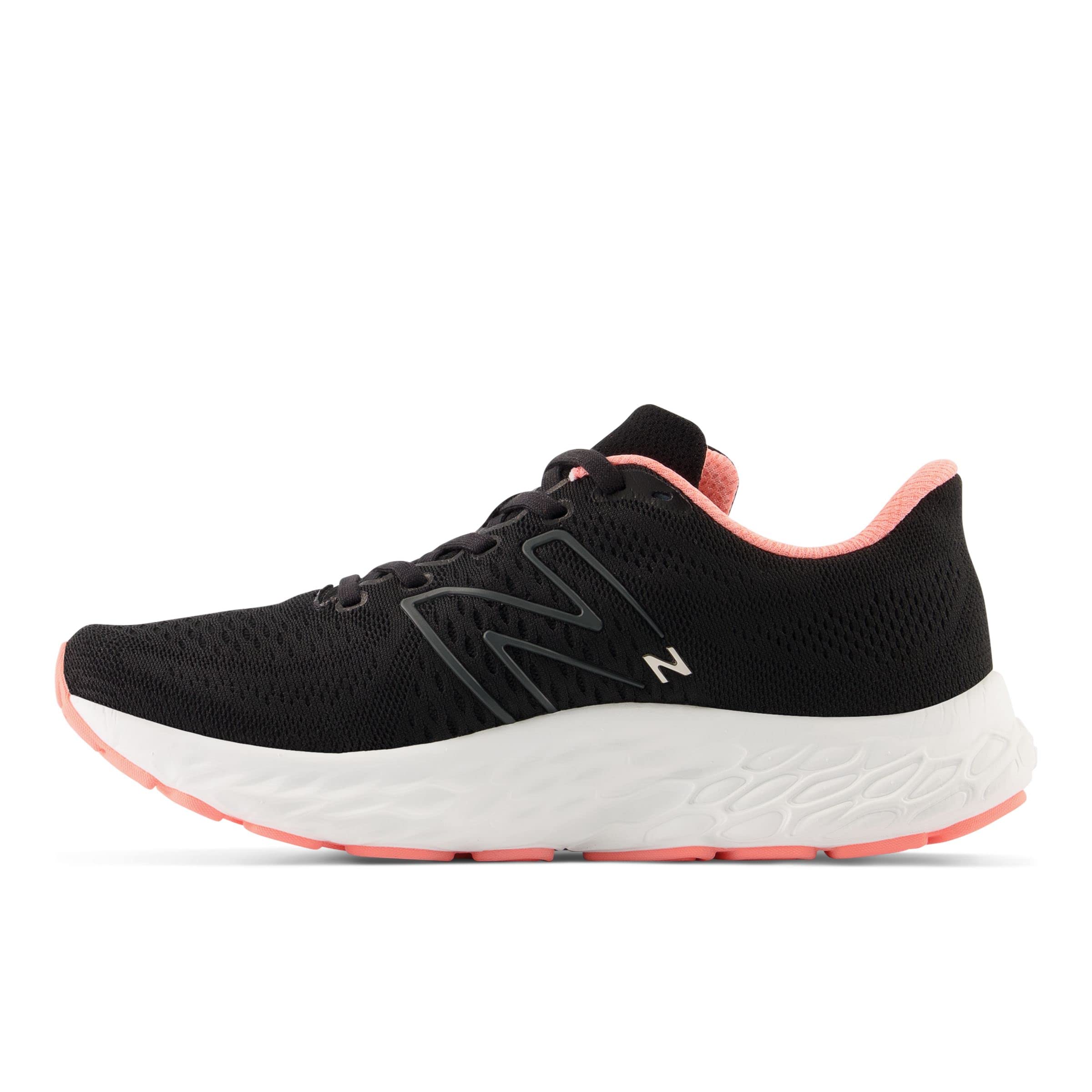 New Balance Women's Fresh Foam X Evoz V3 Running Shoe, Black/Blacktop/Grapefruit, 8.5 Wide