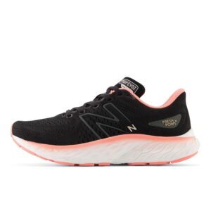 New Balance Women's Fresh Foam X Evoz V3 Running Shoe, Black/Blacktop/Grapefruit, 8.5 Wide