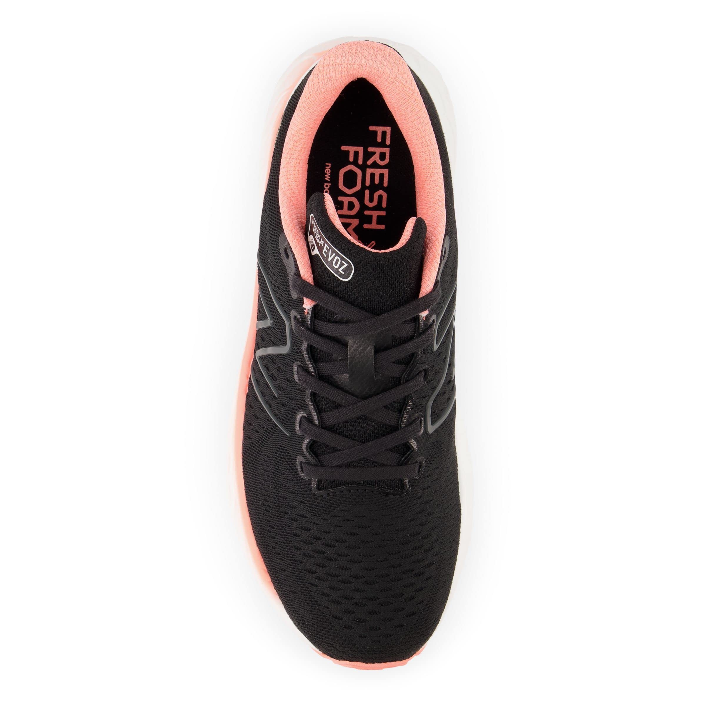 New Balance Women's Fresh Foam X Evoz V3 Running Shoe, Black/Blacktop/Grapefruit, 8.5 Wide