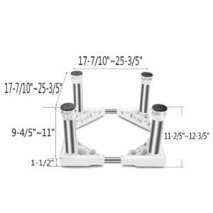 Refrigerator Base Moisture Proof Dishwasher holder stand with Adjustable 4 legs Height 9.8" Air Conditioner Base ice maker High Rack furniture Stainless Steel Base