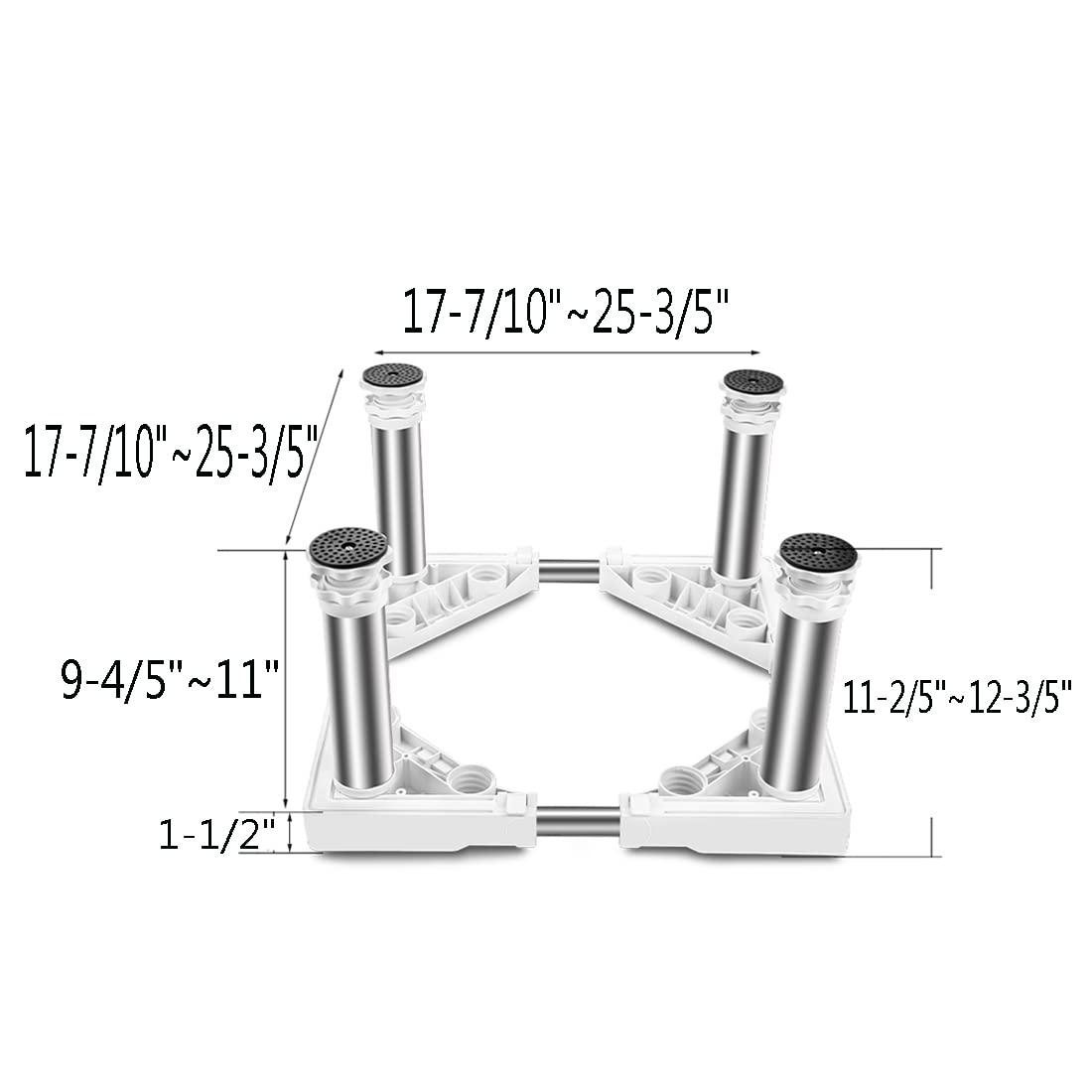 Refrigerator Base Moisture Proof Dishwasher holder stand with Adjustable 4 legs Height 9.8" Air Conditioner Base ice maker High Rack furniture Stainless Steel Base