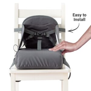 BabyToLove Travel Up Baby Booster Seat and Storage | Lightweight On The Go and Easy to Carry | Anthracite