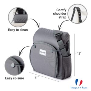 BabyToLove Travel Up Baby Booster Seat and Storage | Lightweight On The Go and Easy to Carry | Anthracite