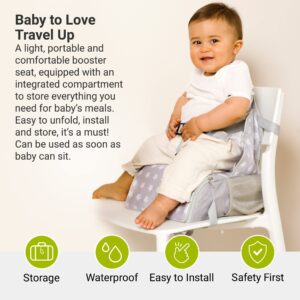 BabyToLove Travel Up Baby Booster Seat and Storage | Lightweight On The Go and Easy to Carry | Anthracite