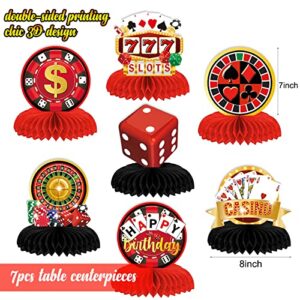 Casino Theme Party Decorations, Casino Birthday Party Decorations Supplies, Las Vegas Party Decorations, Poker Happy Birthday Backdrop, Casino Honeycomb Centerpieces, Casino Balloons Garland