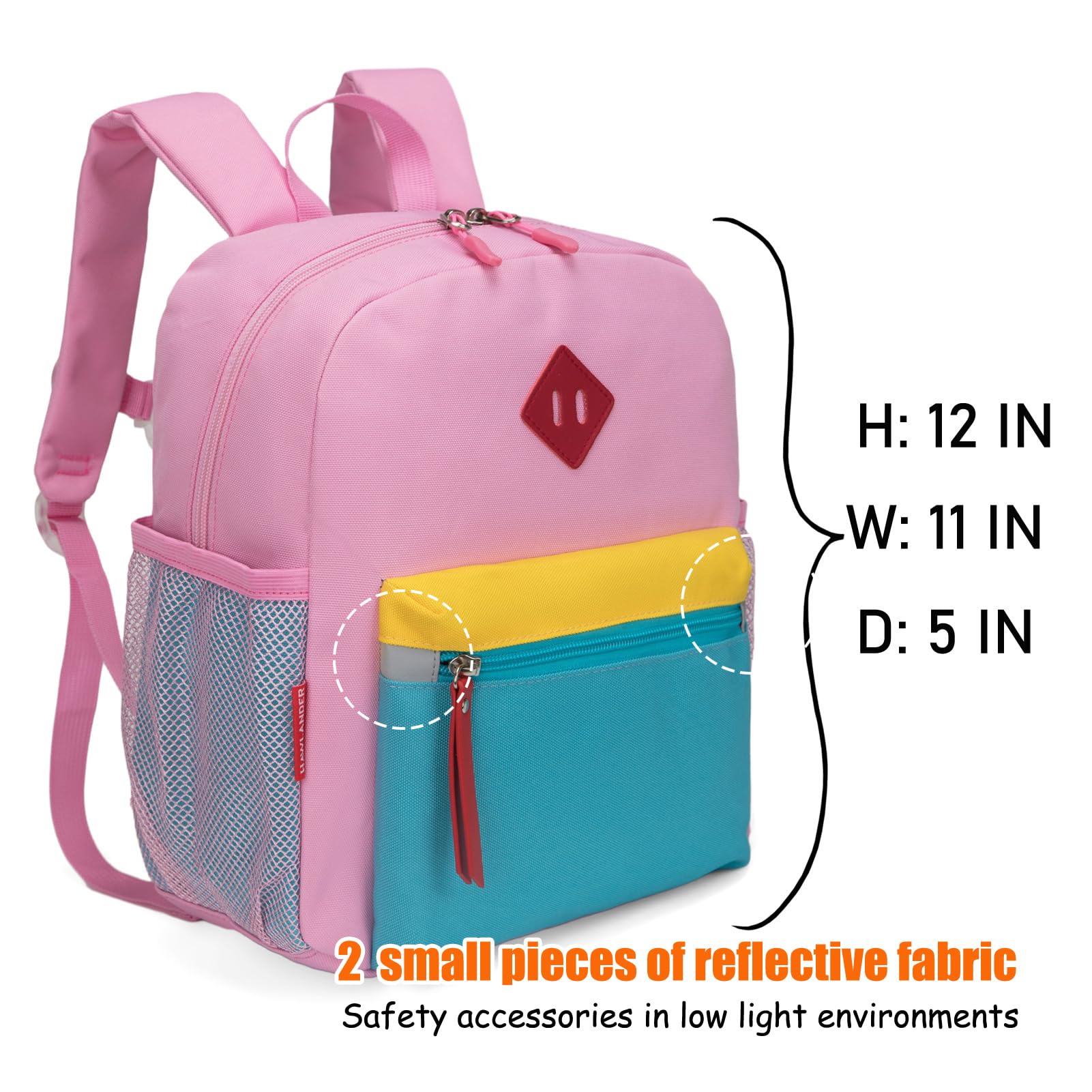 HawLander Preschool Backpack for Toddler Girls, Kids School Bag, Ages 3 to 7 years old, Mini, Pink Blue