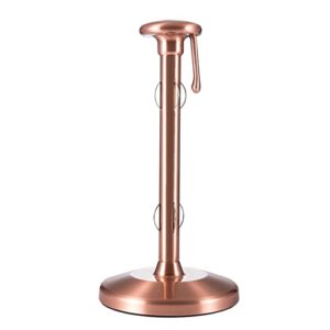 lkkl paper towel holder countertop, one hand tear kitchen paper towel holder stand with sturdy weighted base, standing paper towel roll holder for kitchen bathroom laundry, stainless steel rose gold