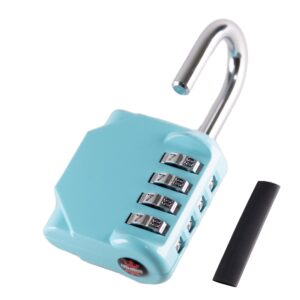 kawaha cl11as combination lock, 4 digit outdoor combination padlock set your own combination for gym locker lock, school, gates, doors, toolbox, hasps and storage (aqua sky *1)