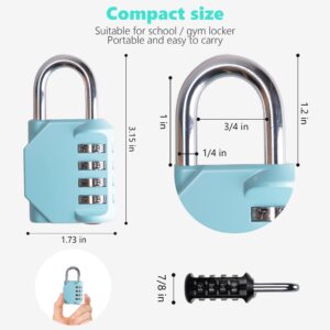 KAWAHA CL11AS Combination Lock, 4 Digit Outdoor Combination Padlock Set Your own Combination for Gym Locker Lock, School, Gates, Doors, Toolbox, Hasps and Storage (Aqua Sky *1)