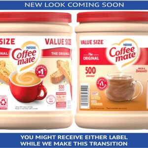 Coffee mate Original Powder Creamer, 35.3 oz Canister (Pack of 2) with By The Cup Stainless Steel Measuring Spoons