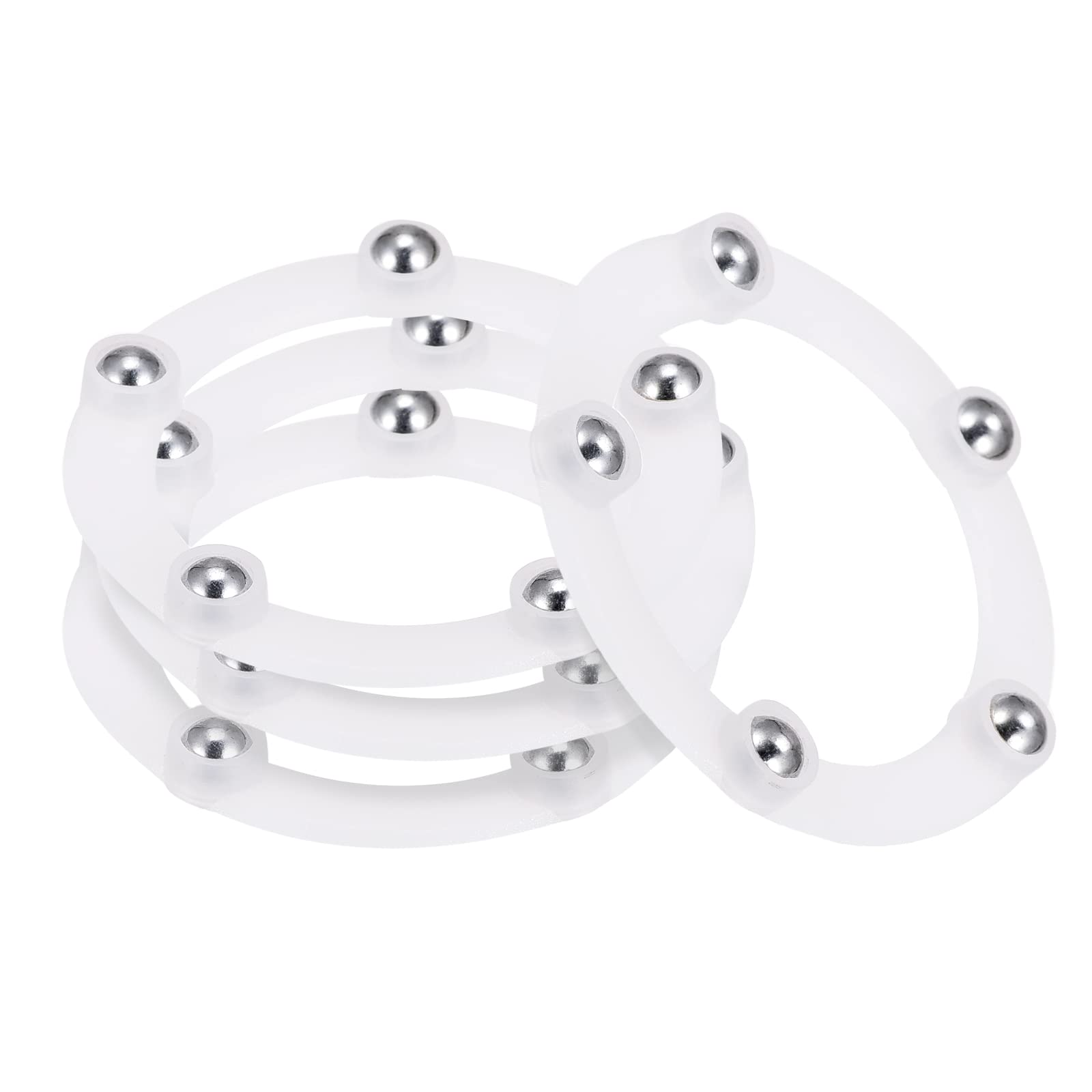 MECCANIXITY 2inch Rotating Swivel Stand with Steel Ball Bearings Annular Lazy Susan Base Turntable for Kitchen Corner Cabinets,Annular 55 x 40mm White Pack of 4