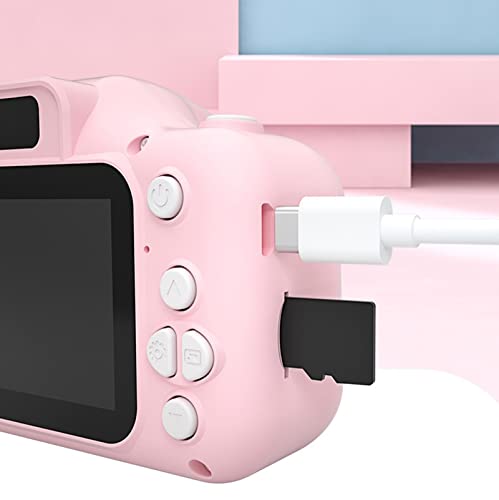 SLSFJLKJ Video Camera for Children with Fun Games, Kids Digital Camera with Special Effects, Rechargeable Battery, Ideal for Boys and Girls Age 3 4 5 6 7 8 9 10 Year Old (Pink Elephant 32G)