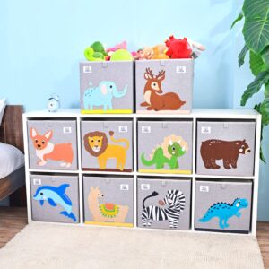 CLCROBD Foldable Animal Cube Storage Bins Fabric Toy Box/Chest/Organizer for Toddler/Kids Nursery, Playroom, 13 inch (Zebra)