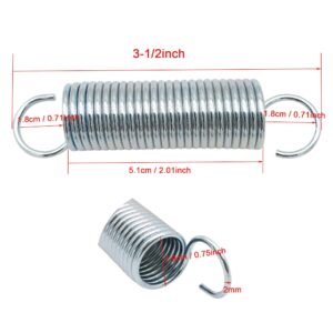 Souldershop 3-1/2inch Replacement Recliner Chair Spring Mechanism Furniture Tension Springs Short Neck Style (Pack of 2)