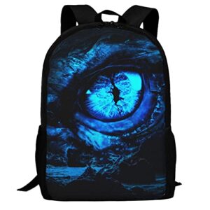 alifafa dragon school backpack cool dragon blue eyes bookbag for boys girls elementary middle high college school casual travel bag computer laptop daypack rucksack, 17 inch