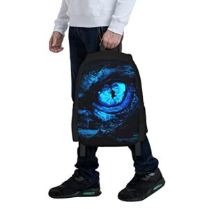 ALIFAFA Dragon School Backpack Cool Dragon Blue Eyes Bookbag for Boys Girls Elementary Middle High College School Casual Travel Bag Computer Laptop Daypack Rucksack, 17 Inch