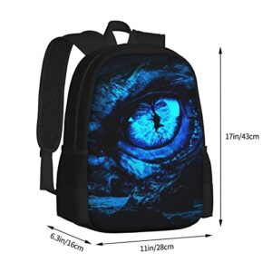 ALIFAFA Dragon School Backpack Cool Dragon Blue Eyes Bookbag for Boys Girls Elementary Middle High College School Casual Travel Bag Computer Laptop Daypack Rucksack, 17 Inch