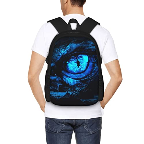 ALIFAFA Dragon School Backpack Cool Dragon Blue Eyes Bookbag for Boys Girls Elementary Middle High College School Casual Travel Bag Computer Laptop Daypack Rucksack, 17 Inch