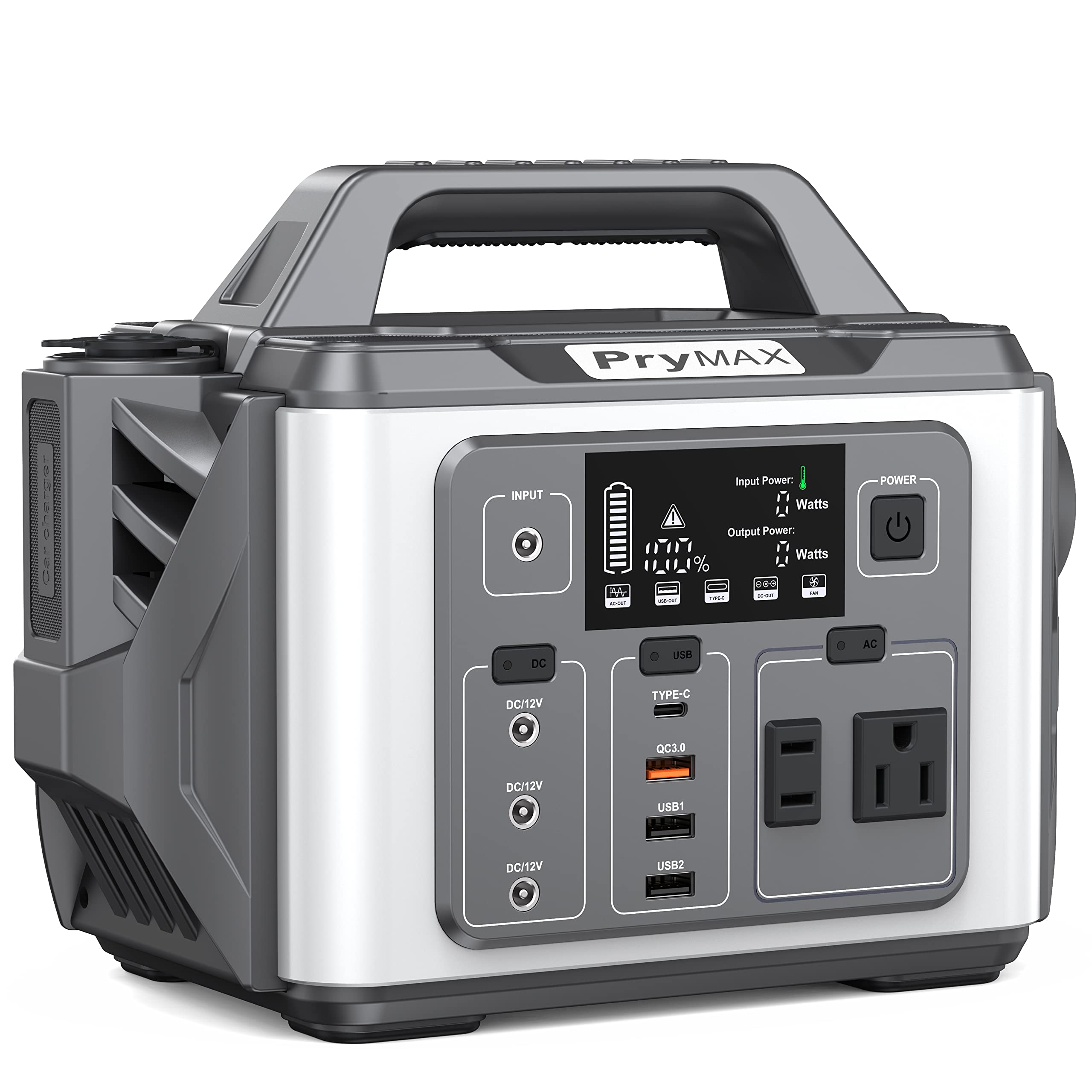 PryMAX Steelite Power Station (Peak 600W)296Wh Portable Solar Generator Outdoor Backup Lithium Battery Mobile Power Station with 330W AC Outlet Camping RV Travel Emergency CPAP