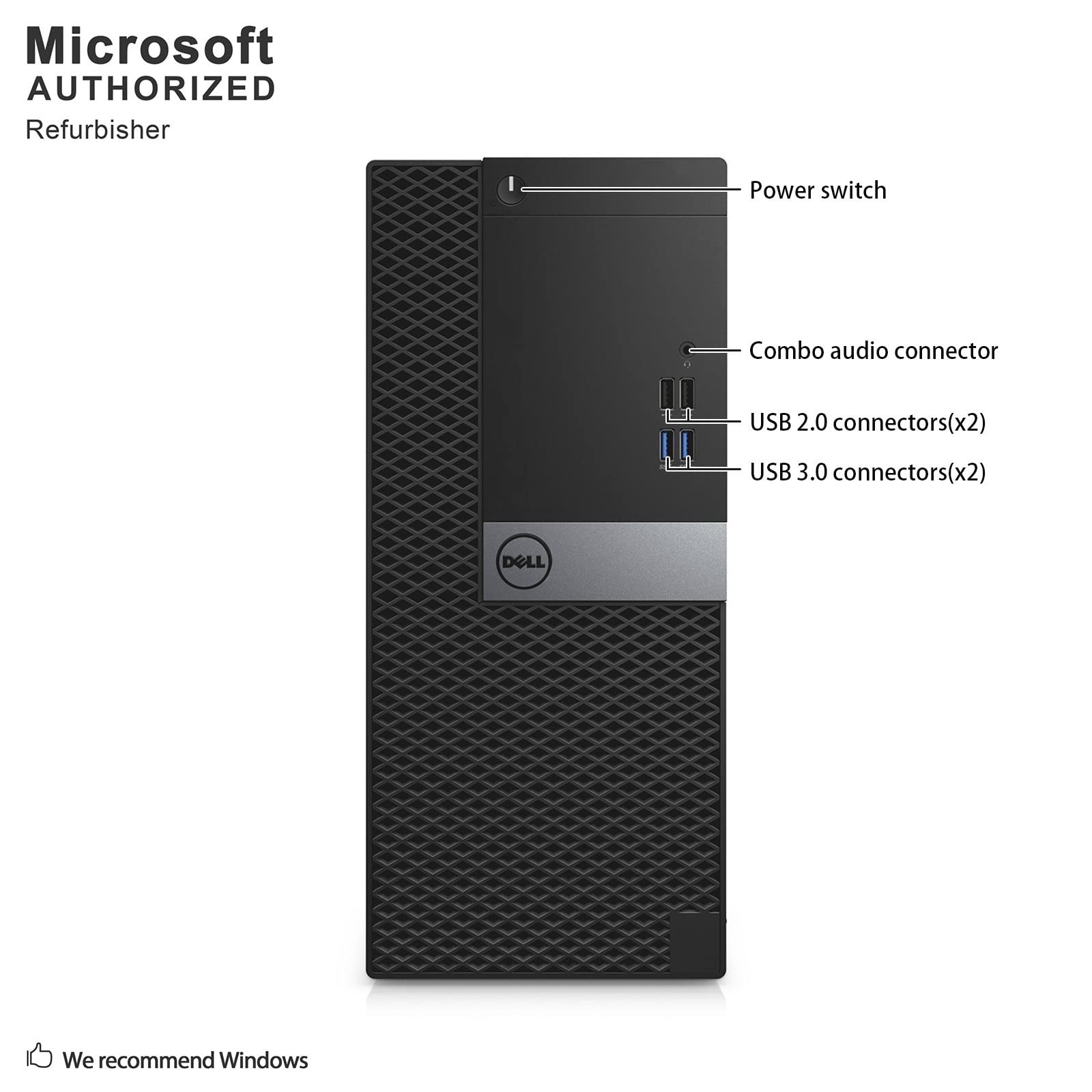 Dell OptiPlex 7040 Tower High Performance Desktop Computer, Intel Quad Core i7-6700 up to 4.0GHz, 16G DDR4, 512G SSD, WiFi, BT, 4K Support, DP, HDMI, Windows 10 Pro 64 En/Sp/Fr(Renewed)