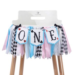 alice in wonderland highchair banner for 1st birthday alice in wonderland birthday party decorations, 1st birthday girl decoration, highchair banner 1st birthday girl, birthday photography