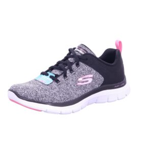 skechers flex appeal 4.0 - brilliant view black/rose gold 9.5 c - wide