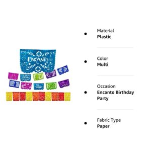 50 Ft Papel Picado Mexicano para Fiesta with Encanto Movie Scenes (12.5 FT x 4) Set of 4 Papel Picado Paper Mexican Party Banners, Encanto Birthday Party Supplies & Cinco de Mayo Decorations