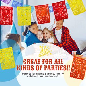 50 Ft Papel Picado Mexicano para Fiesta with Encanto Movie Scenes (12.5 FT x 4) Set of 4 Papel Picado Paper Mexican Party Banners, Encanto Birthday Party Supplies & Cinco de Mayo Decorations