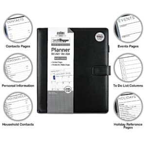 PlanAhead SEE IT BIGGER Monthly/Weekly Large Deluxe Planner/Organizer Premium Paper April 2024 - June 2025 9.75" x 11.75" and SUHEYLA Inspirational Pen “My Life is My Message"