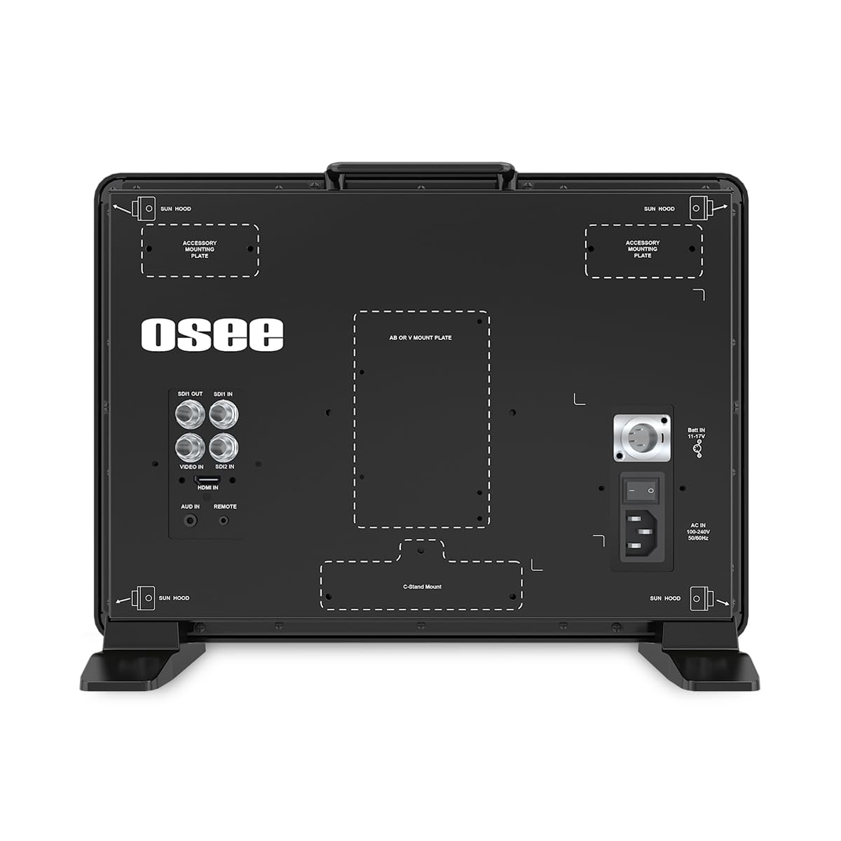 OSEE Megamon 15 15.4inch Upgrade 1000 Nits High Bright HDR Pro Studio Director Camera Field Monitor Kit for Field Production with HDMI 3G SDI in and Out Battery Plate Cstand Carrying Case Cheese Plate