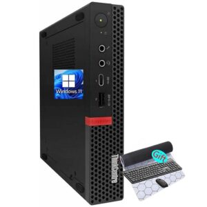 Lenovo ThinkCentre M920q Tiny Desktop Intel i7-9700T Up to 4.30GHz 32GB RAM New 1TB NVMe SSD Built-in AX210 Wi-Fi 6E BT HDMI Dual Monitor Support Wireless Keyboard and Mouse Win11 Pro (Renewed)