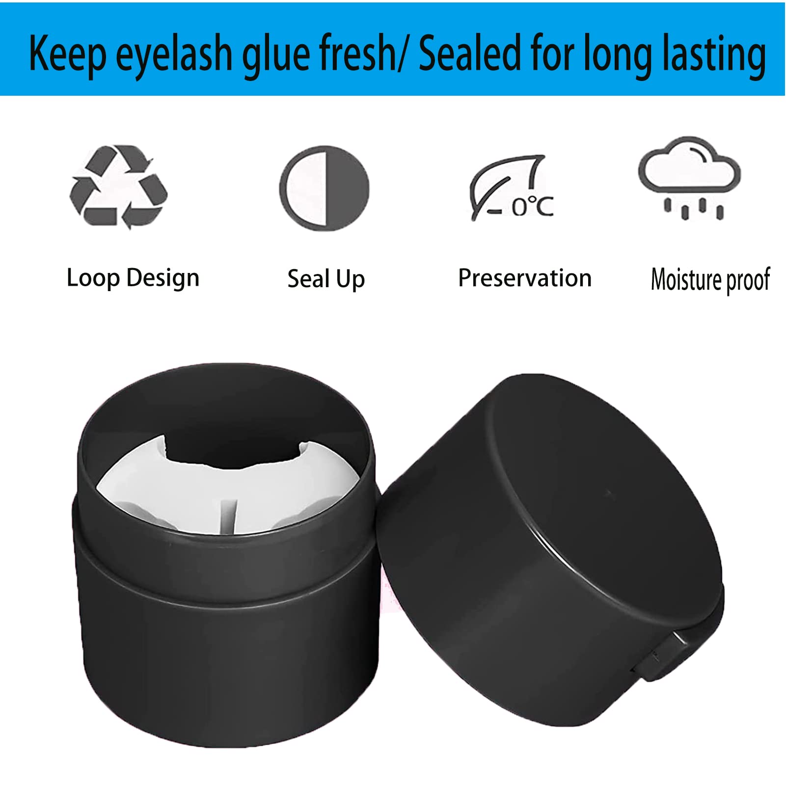 Eyelash Glue Storage Tank, BUCICE Sealed Leak-Proof Jar Container for Lash Extension Extension, Grafting Eyelash Supplies