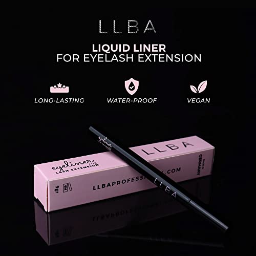 LLBA Liquid Eyeliner For Eyelash Extension, Oil Free, Ink Liner, Easy to Apply and Remove