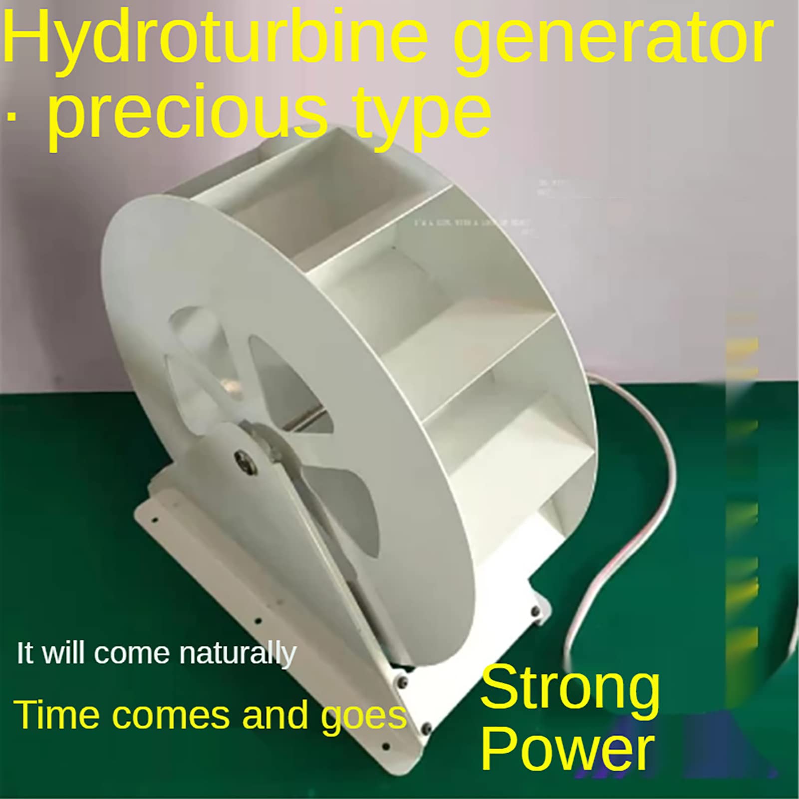 LANGZDHE Hydro Turbine Generator,Waterwheel,Hydroelectric Power Plant,Low-Speed Disc-Type Electricity Generation,Wind and Water Wheel Outdoor-White 50w